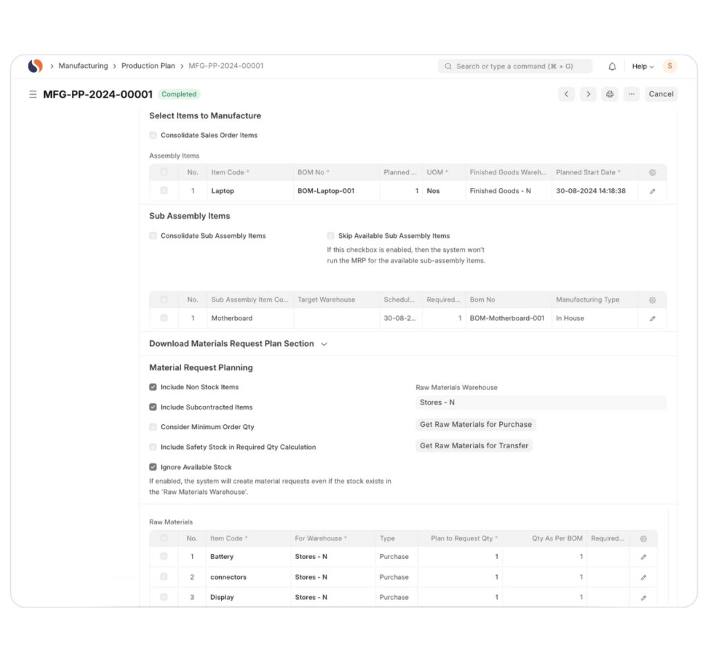ERPNext Manufacturing Solutions | Sigzen Technologies