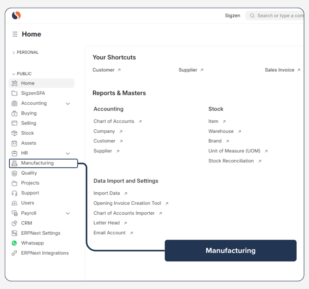 ERP for Manufacturing Industry | Sigzen Technologies